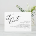 At Last Black Modern Calligraphy Wedding Invitation | Zazzle