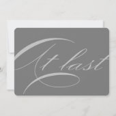 At last Calligraphy Elegant Soft Pink Grey Wedding Invitation | Zazzle
