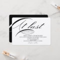 At last Calligraphy Formal Minimalist Wedding Invitation | Zazzle