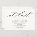 At Last EDITABLE COLOR Modern Wedding Invitation | Zazzle