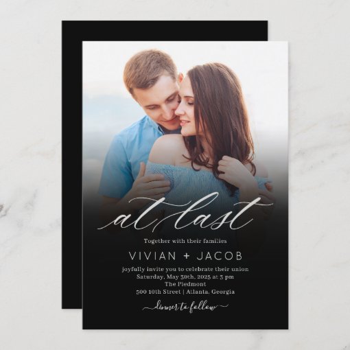 At Last Photo Wedding Invitation | Zazzle