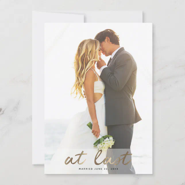 At Last Wedding Announcement and Invite | Zazzle