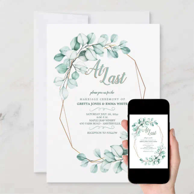 At Last Wedding Invitation | Zazzle