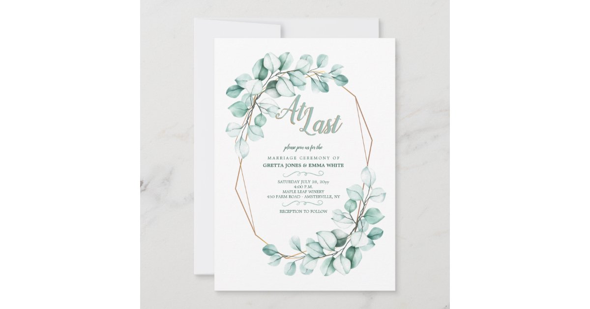 At Last Wedding Invitation | Zazzle
