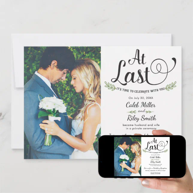 At Last Wedding Reception Invitation | Zazzle