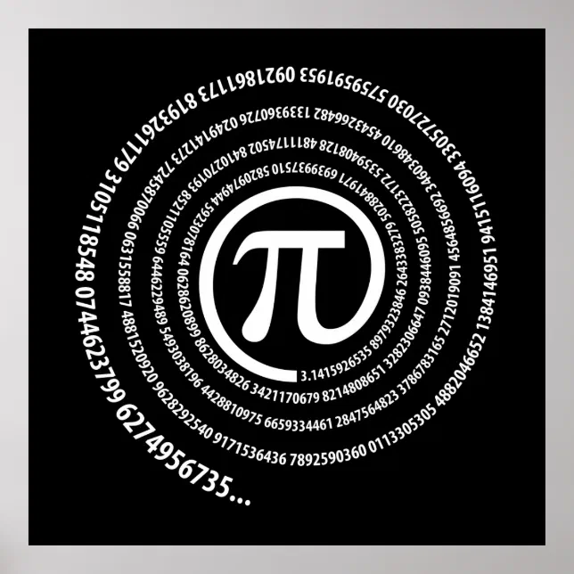 At Pi Sign, Spiral Version Poster | Zazzle