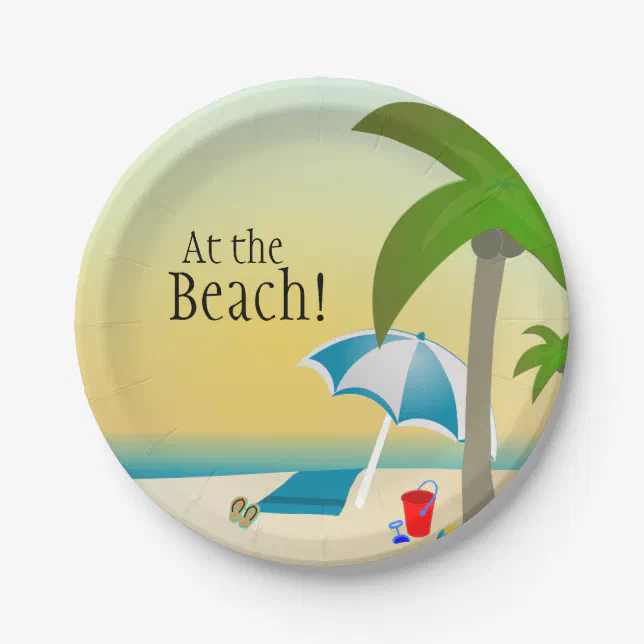 At the Beach! party plates | Zazzle