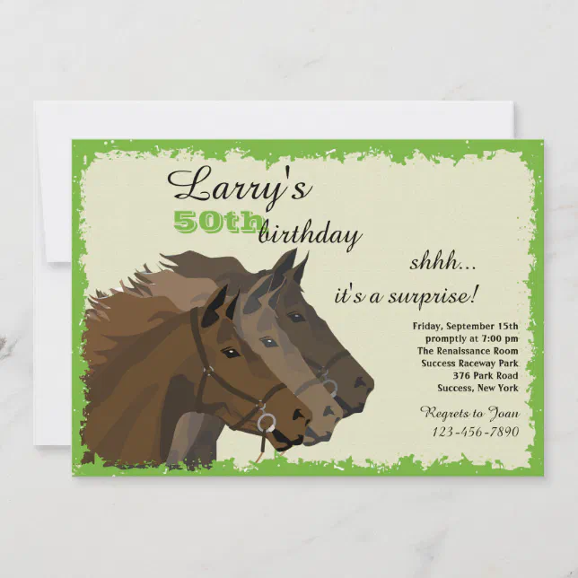 At the Gate Horse Racing Invitation | Zazzle