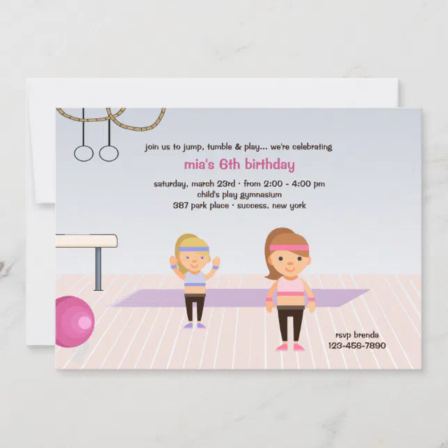 At The Gym Birthday Party Invitation | Zazzle