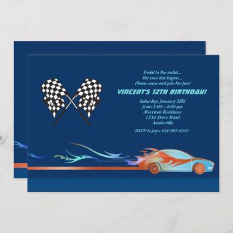 At the Race Track Invitation | Zazzle