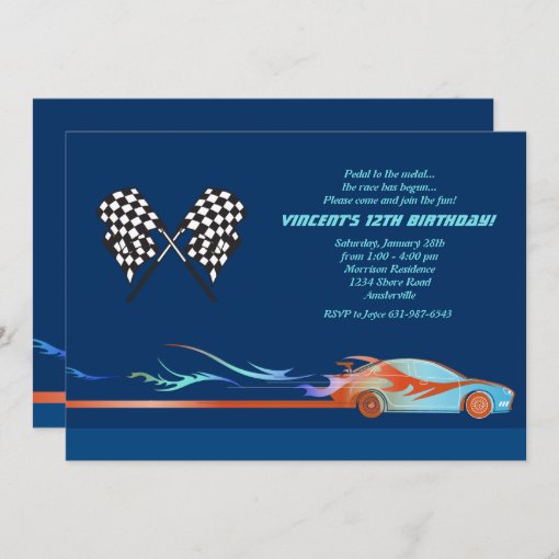 At the Race Track Invitation | Zazzle