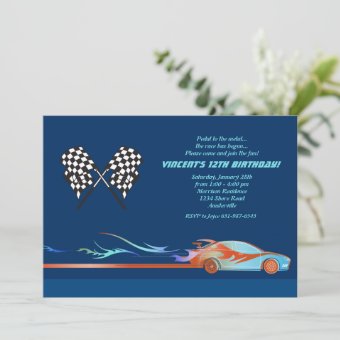 At the Race Track Invitation | Zazzle