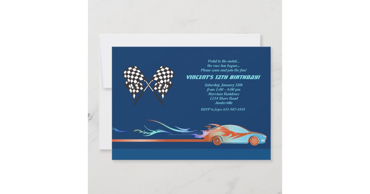 At the Race Track Invitation | Zazzle