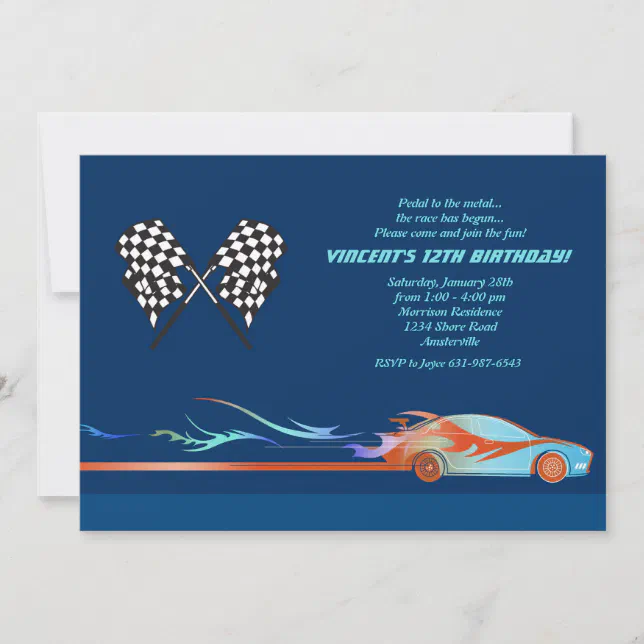 At the Race Track Invitation | Zazzle