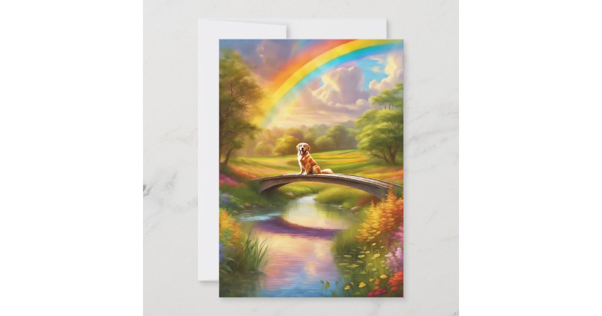 At The Rainbow Bridge Dog Sympathy Card | Zazzle