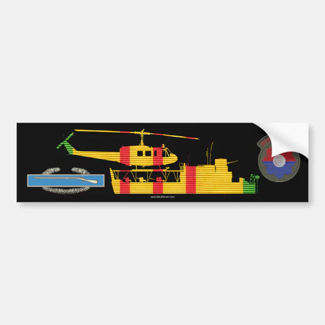 ATC(H) & UH1 with CIB and River Raiders Patch Bumper Sticker | Zazzle