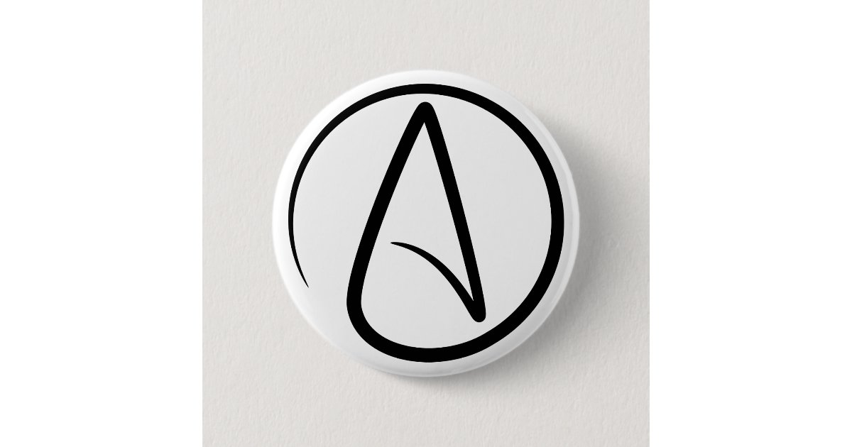 Atheism Symbol - Atheist Sign Button | Zazzle