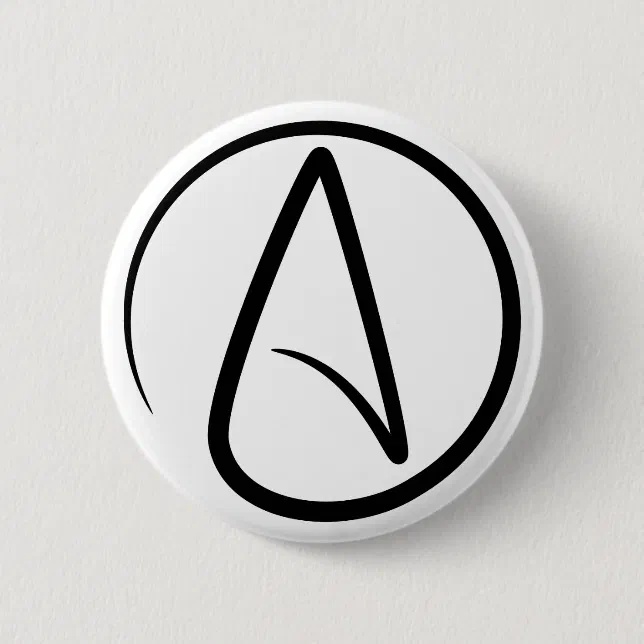 Atheism Symbol - Atheist Sign Button | Zazzle