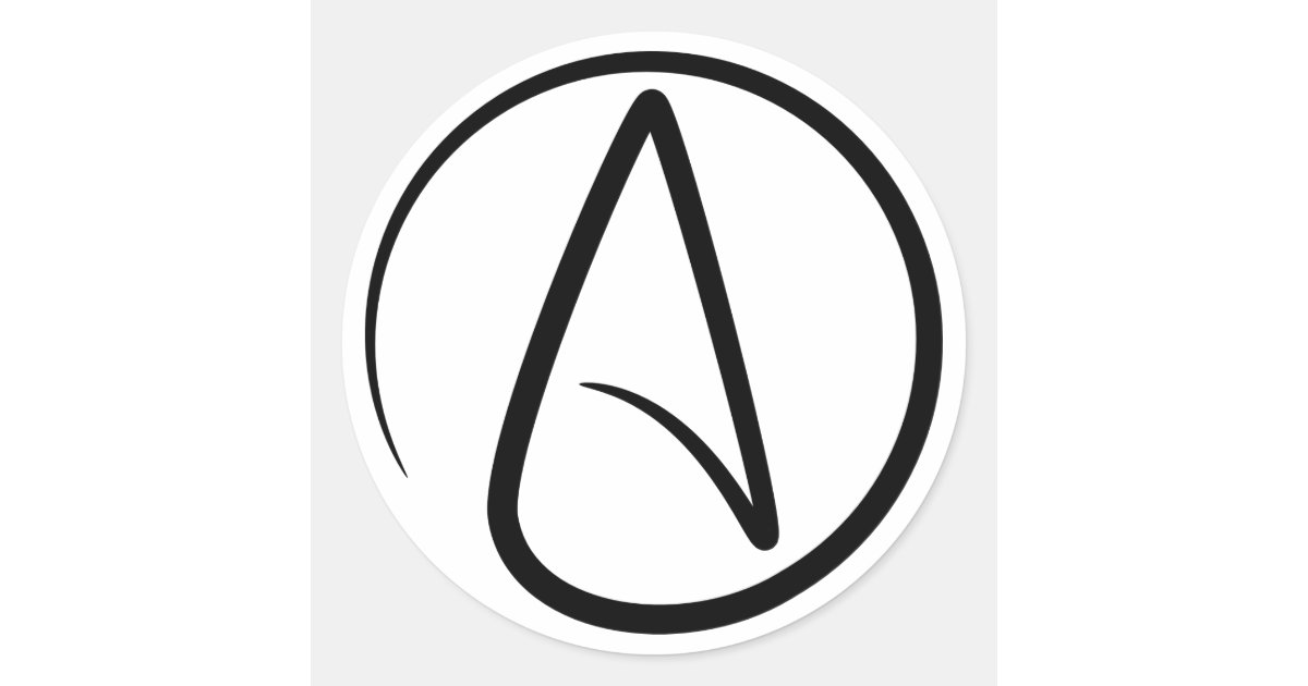 Atheism Symbol - Atheist Sign Classic Round Sticker | Zazzle