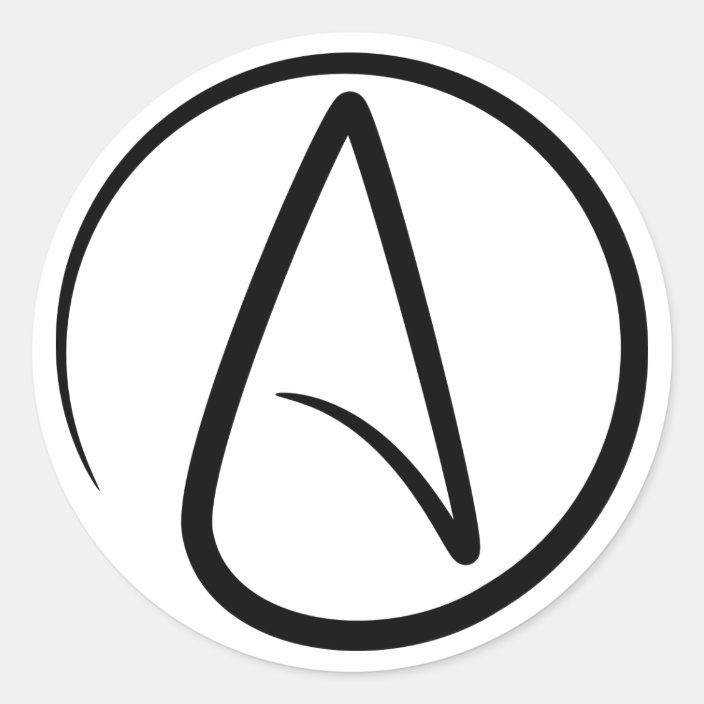 Atheism Symbol - Atheist Sign Classic Round Sticker | Zazzle.com