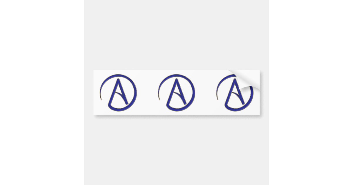 Atheism symbol bumper sticker | Zazzle