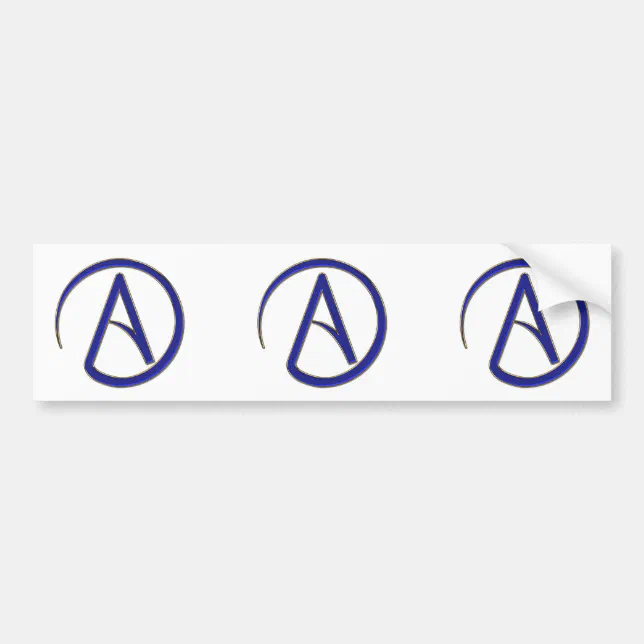 Atheism symbol bumper sticker | Zazzle