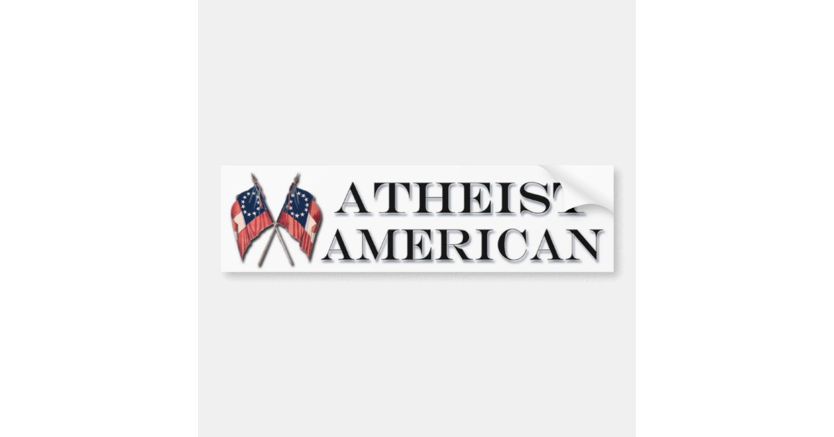 Atheist American With Vintage Flags Bumper Sticker | Zazzle