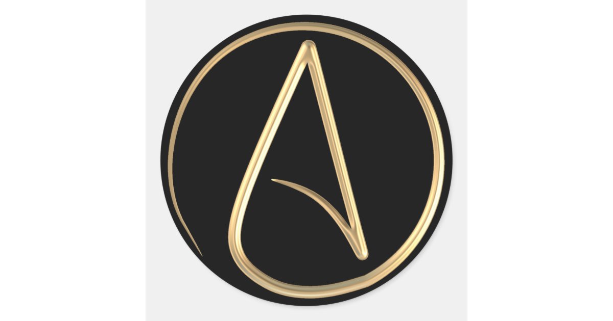 Atheist Symbol Classic Round Sticker | Zazzle