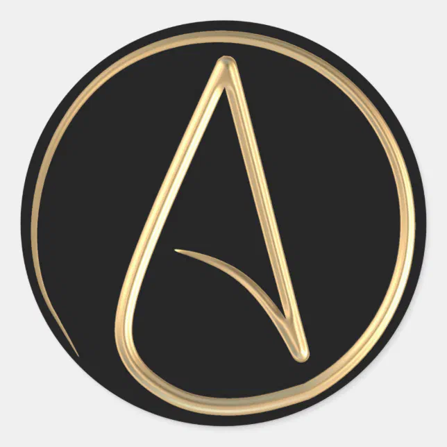 Atheist Symbol Classic Round Sticker | Zazzle