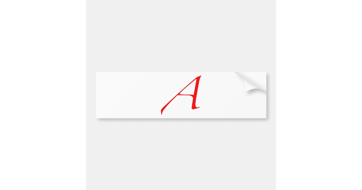 Atheist Symbol (Red A) Bumper Sticker | Zazzle