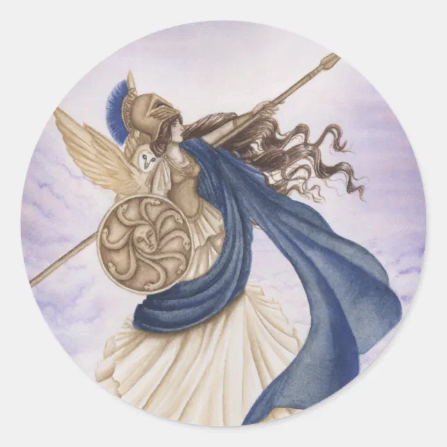 Athena Classic Round Sticker | Zazzle