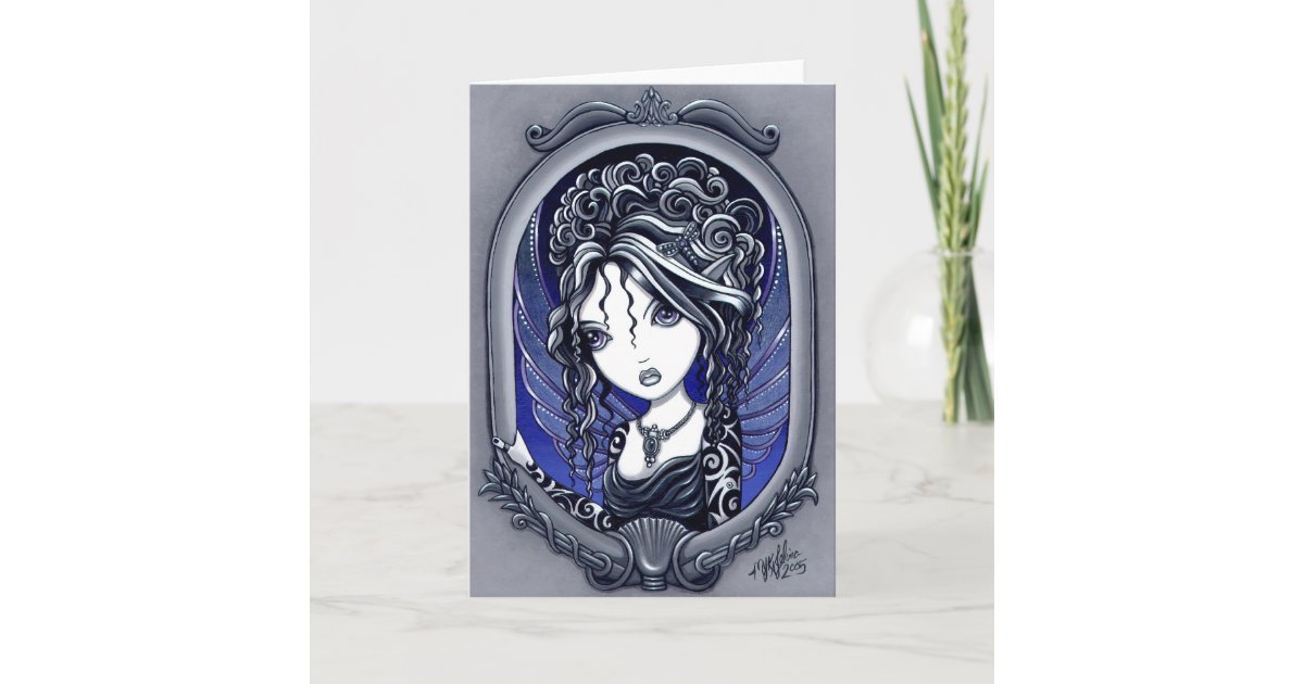 "Athena" Gothic Tattoo Fairy Art Card | Zazzle
