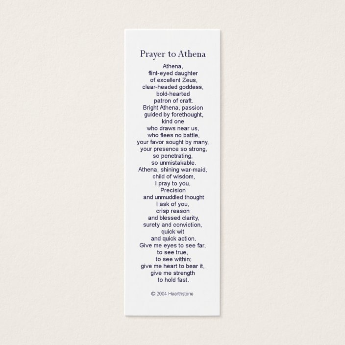 Athena Prayer Card | Zazzle.com