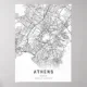 Athens City Cartography Map Poster | Zazzle