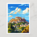 Athens Greece vintage travel illustration Postcard | Zazzle