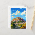 Athens Greece vintage travel illustration Postcard | Zazzle