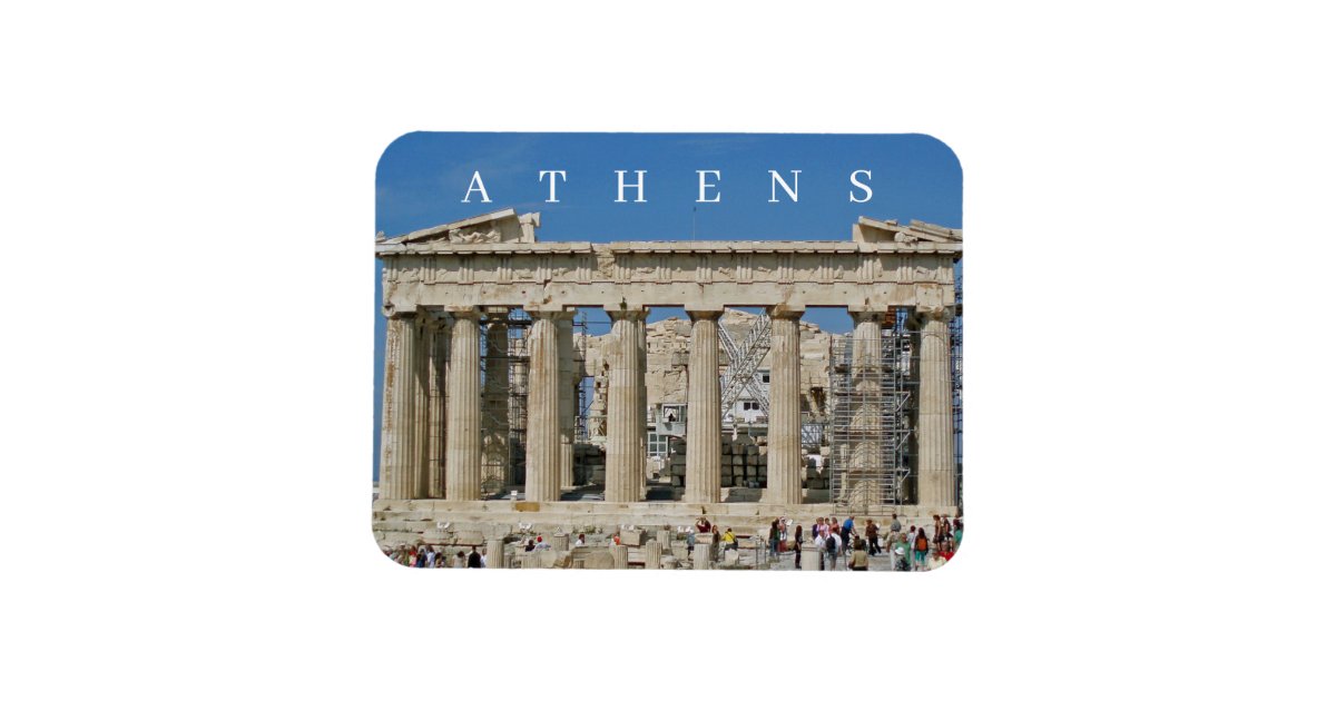 Athens Parthenon view fridge magnet | Zazzle