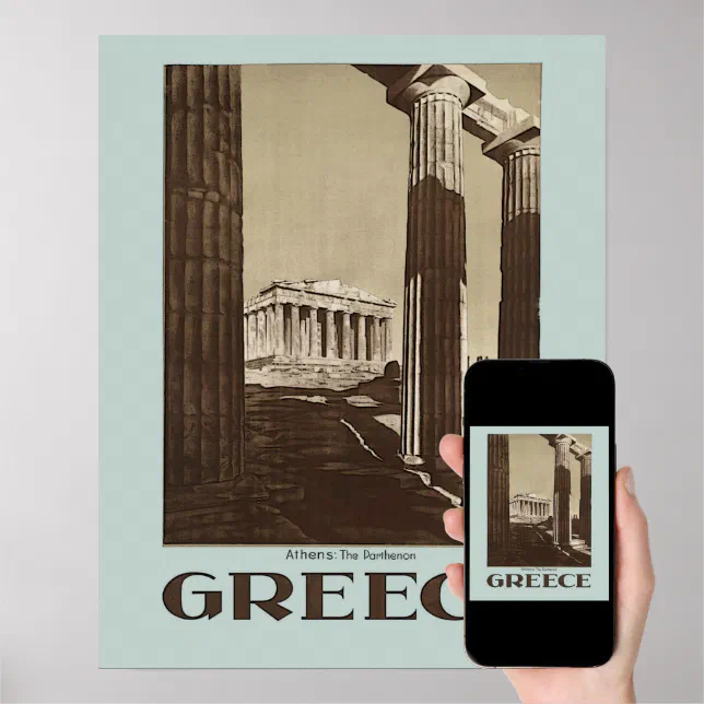 Athens: The Parthenon GREECE Vintage Travel Poster | Zazzle