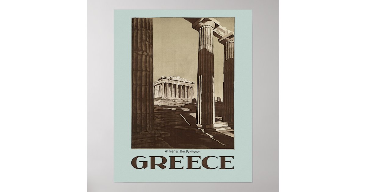 Athens: The Parthenon GREECE Vintage Travel Poster | Zazzle