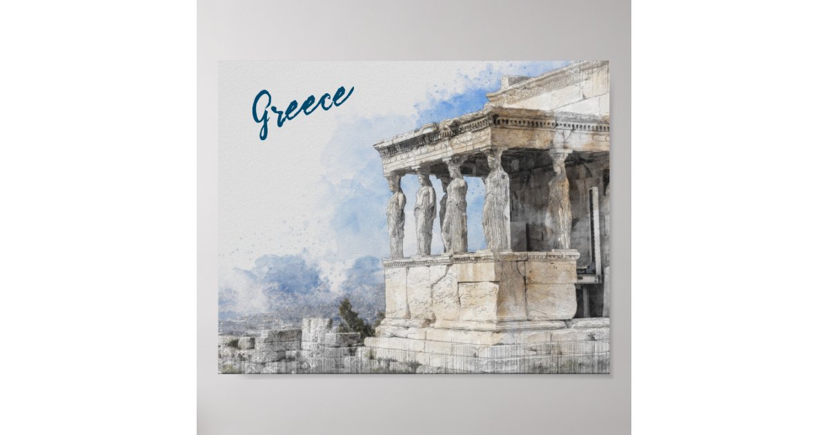 Athens Wall Art – Greece Travel Poster | Zazzle