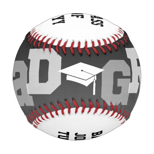 Athlete GRAD Black Ombre Graduation Photo Baseball | Zazzle