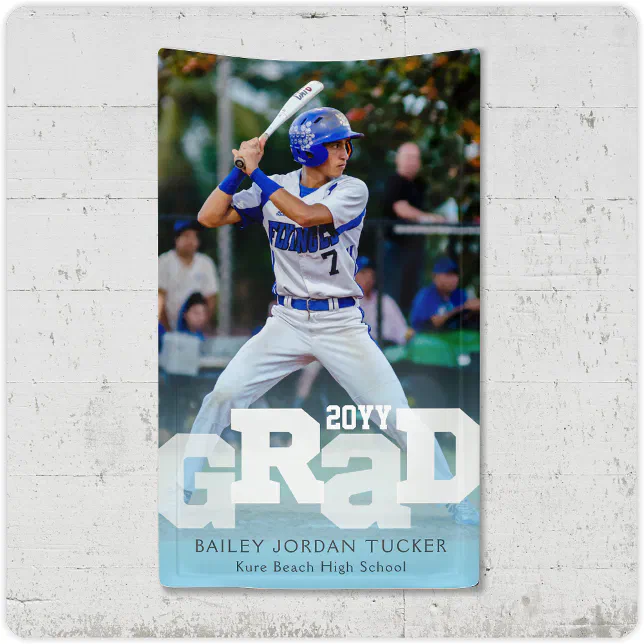 Athlete GRAD Sporty Photo Graduation Banner | Zazzle