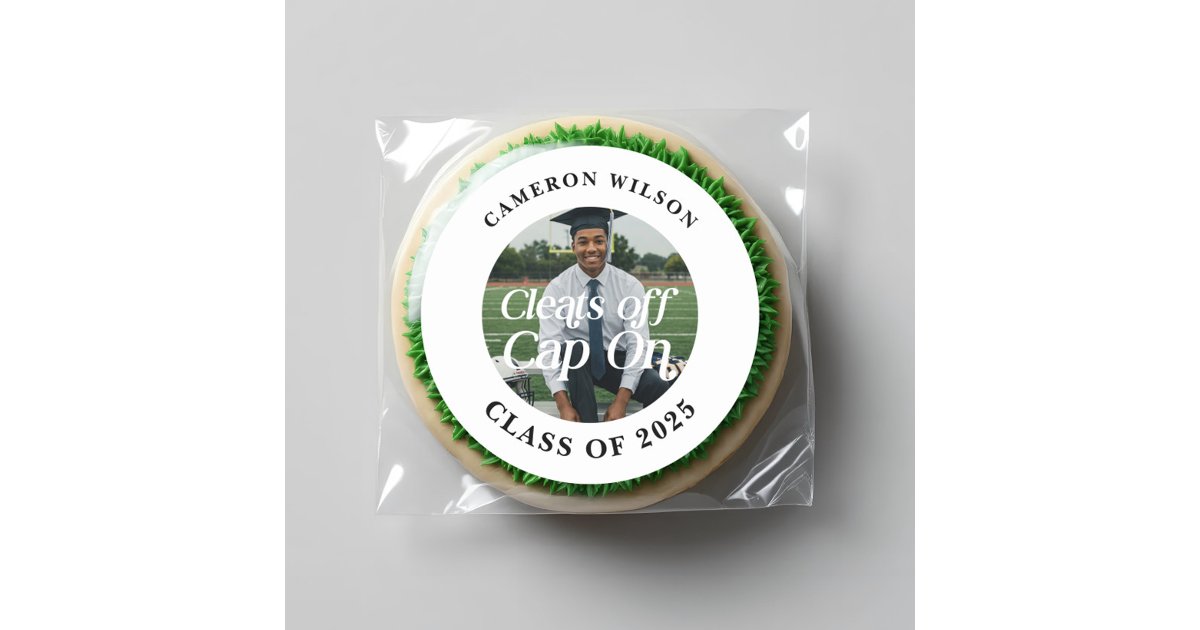 Athlete Graduation Custom Classic Round Sticker | Zazzle