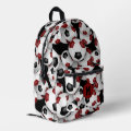 Athletes monogrammed maroon black soccer balls printed backpack | Zazzle