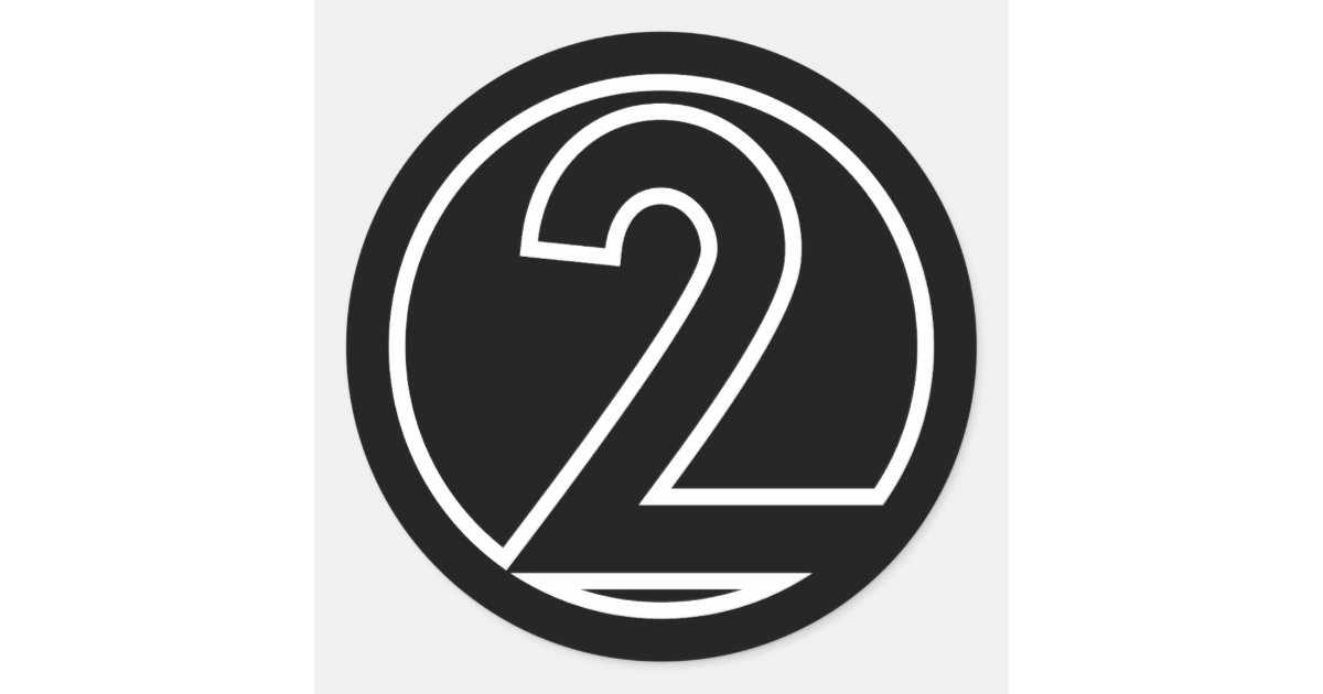 Athletes Number 2 circle shape Classic Round Sticker | Zazzle