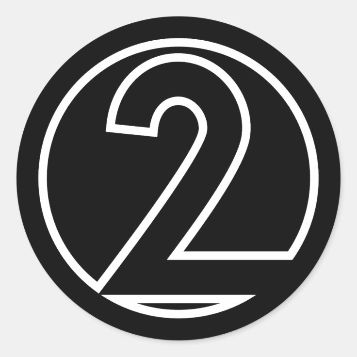 Athletes Number 2 circle shape Classic Round Sticker | Zazzle