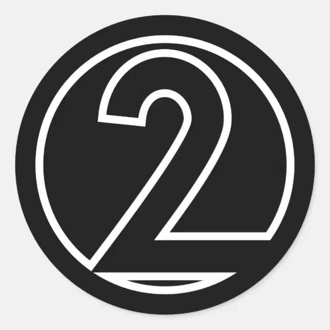 Athletes Number 2 circle shape Classic Round Sticker | Zazzle