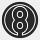 Athletes Number 8 circle shape Classic Round Sticker | Zazzle