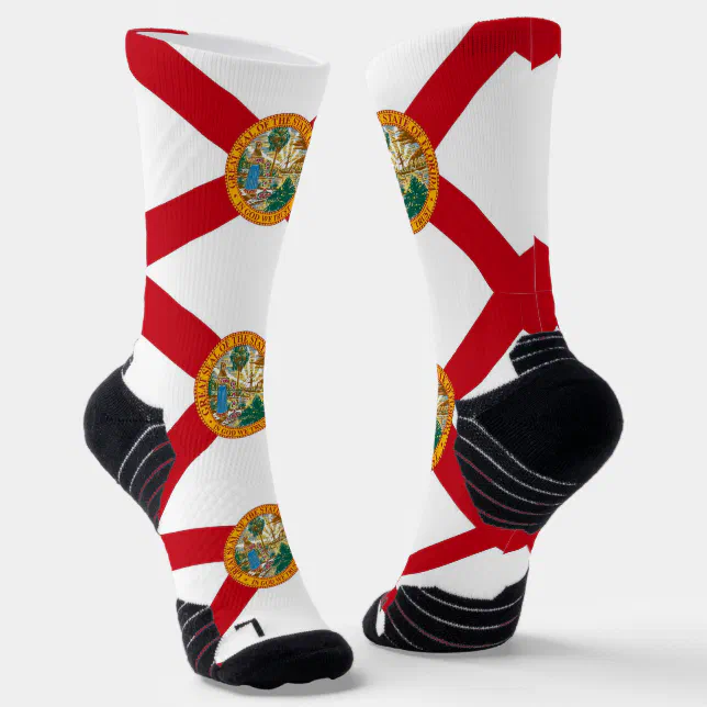 Athletic Crew Sock with flag of Florida, U.S. | Zazzle