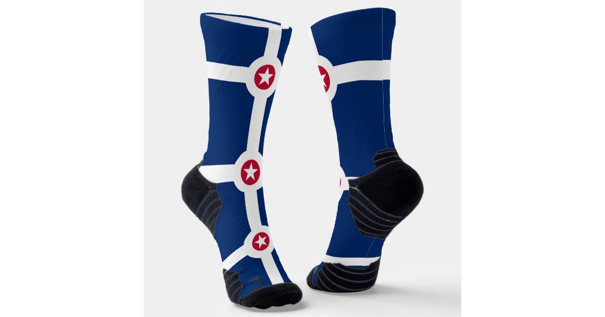 Athletic Crew Sock with flag of Indianapolis, U.S. | Zazzle